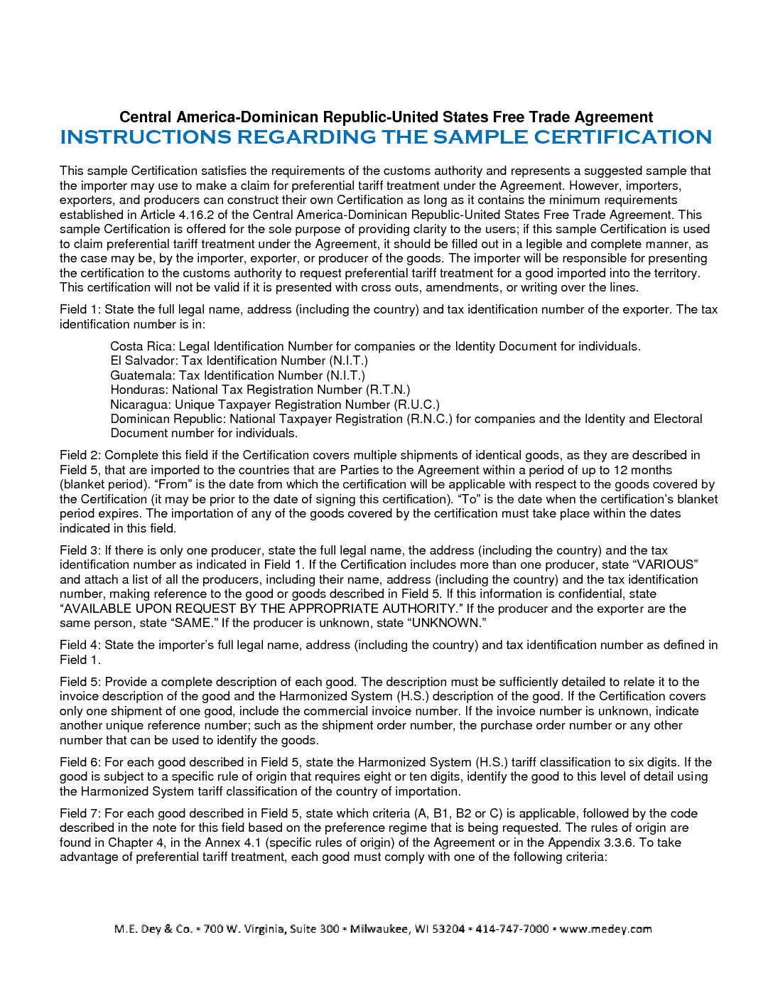 Certificate-of-Origin-CA-DR-US – M.E. Dey & Co.